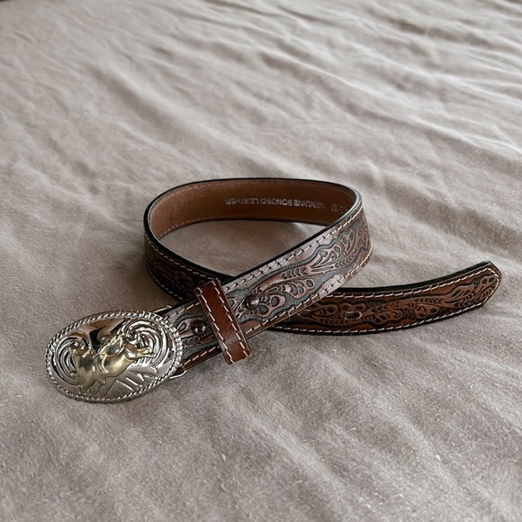 nacona belt co. | Accessories | Vintage Buckaroo Tooled Leather Belt ...